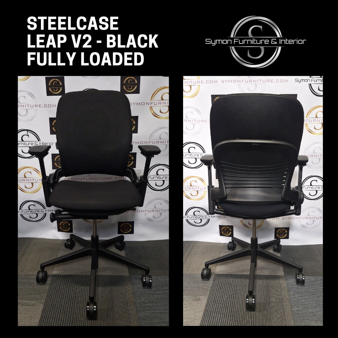 Steelcase Leap V2 / 4D Amrs / FULL SPEC / Refurbished — Symon Furniture ...